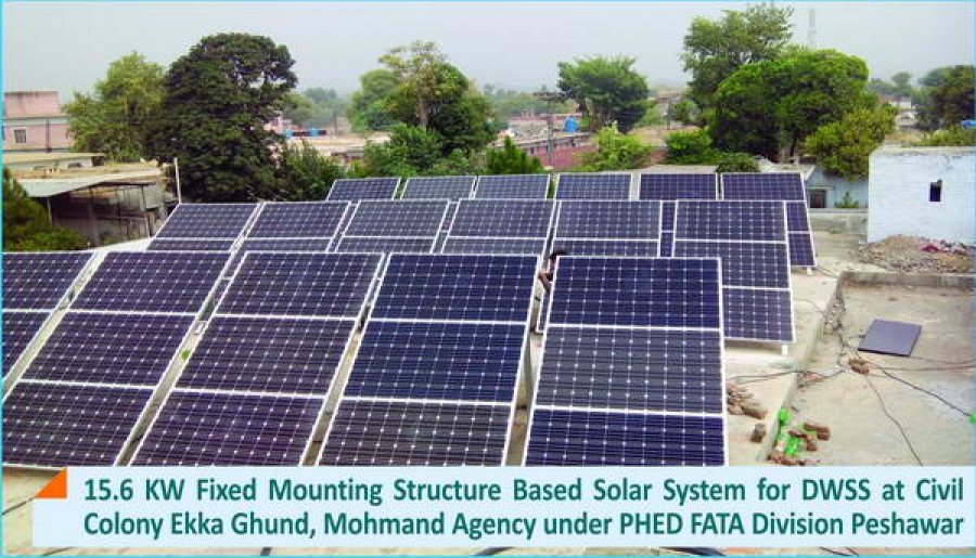 15.6 KW Fixed Mounting Structure Solar System for DWSS Civil Colony ...